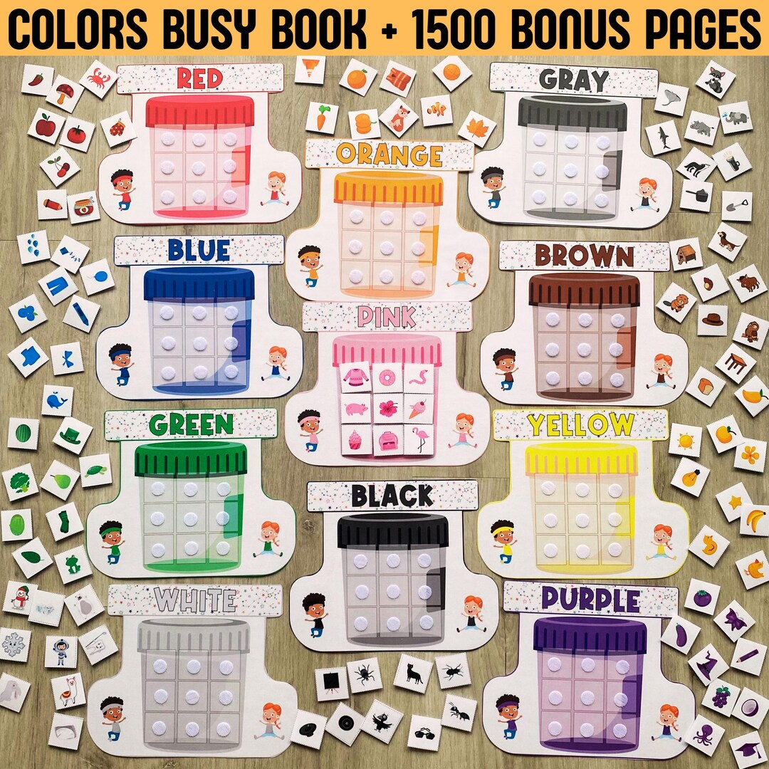 Color Matching Activities, Color Sorting Game, Toddler Busy Book ...