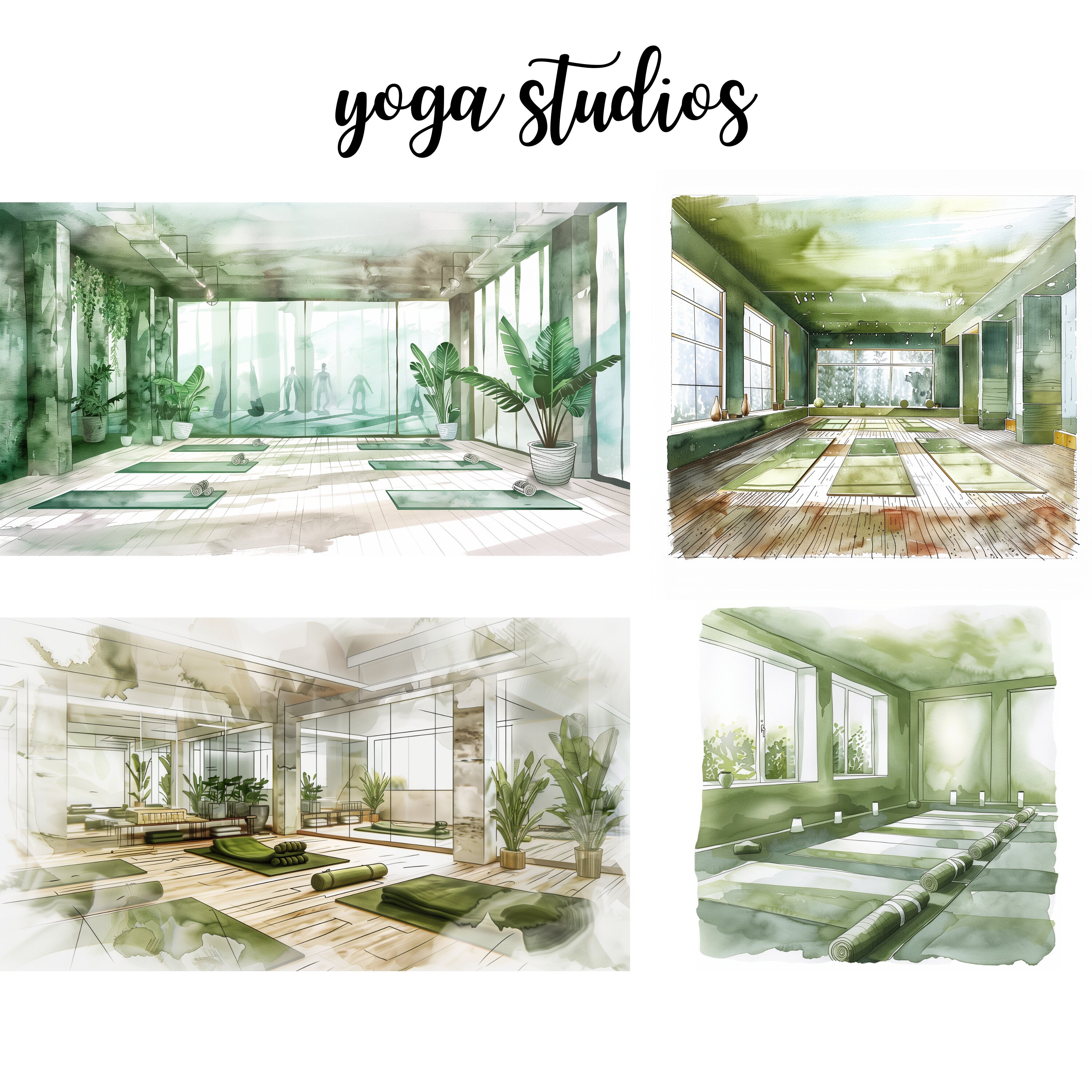 Watercolor Yoga Lover Clipart Bundle, Meditation Clip Art, Self Care ...