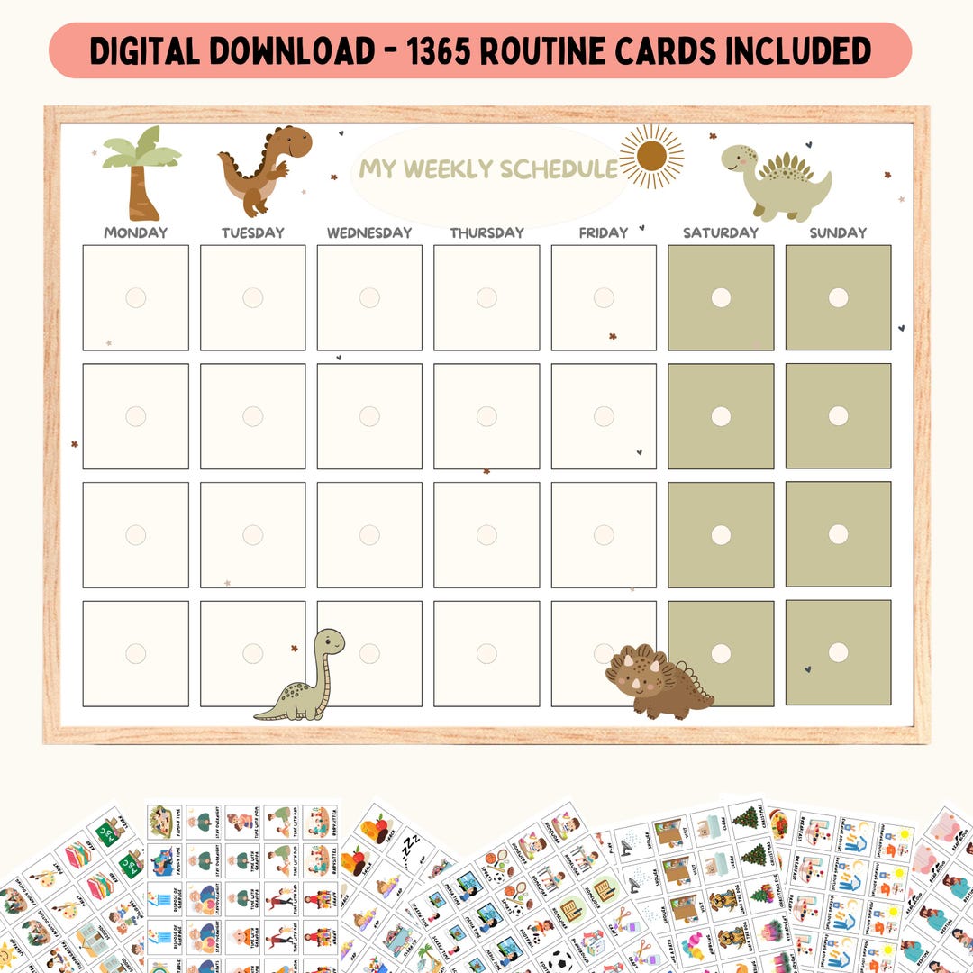 Weekly Routine Chart Kids, Kids Weekly Planner With Daily Calendar ...