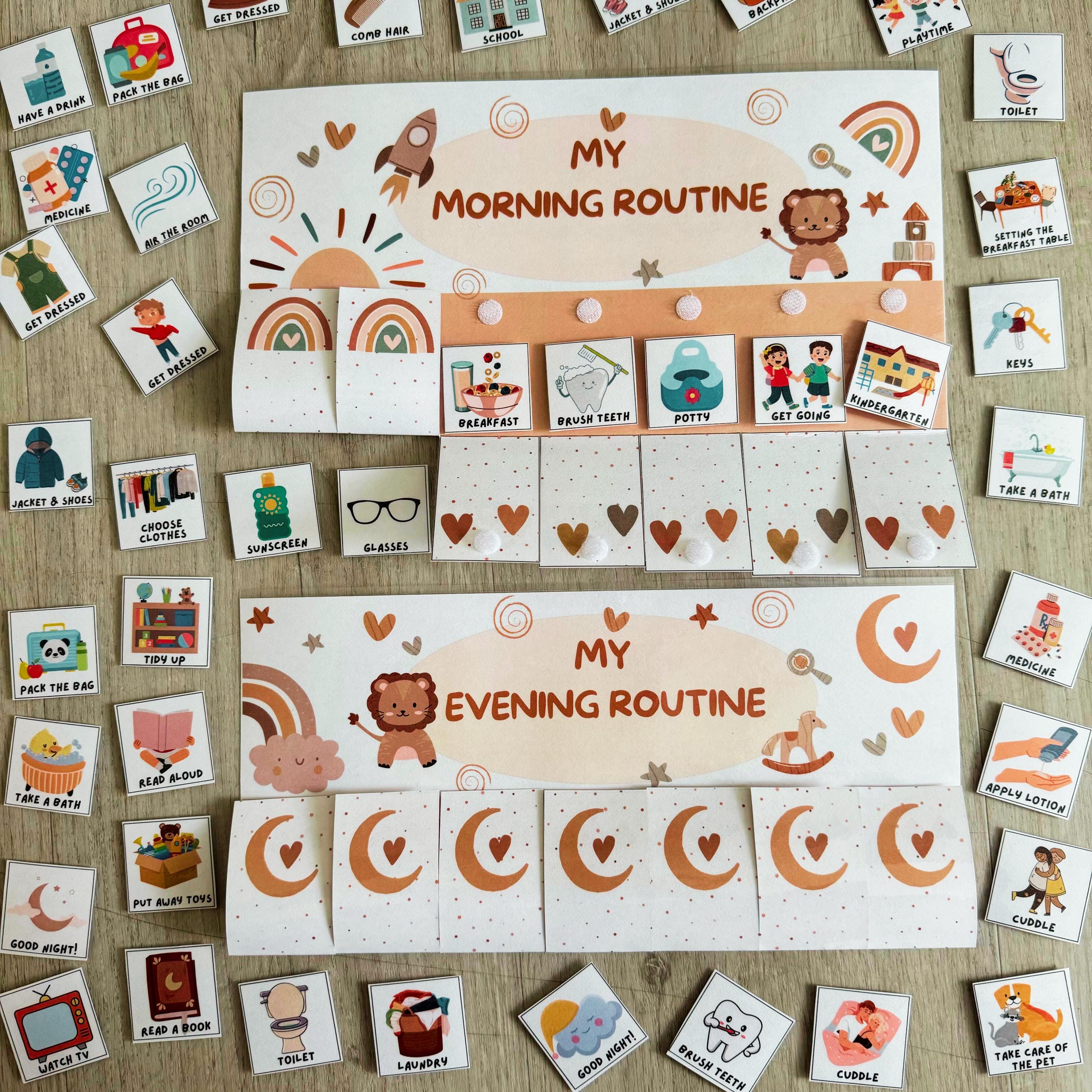 EDITABLE Daily Routine Cards, Visual Schedule, Toddler Routine Chart ...