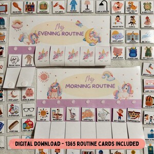 Kids Flip Routine Chart, Morning & Bedtime Routine Chart, Evening ...