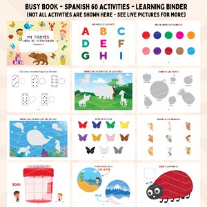 Spanish Busy Book Printable, Spanish Toddler Learning Binder, Spanish ...