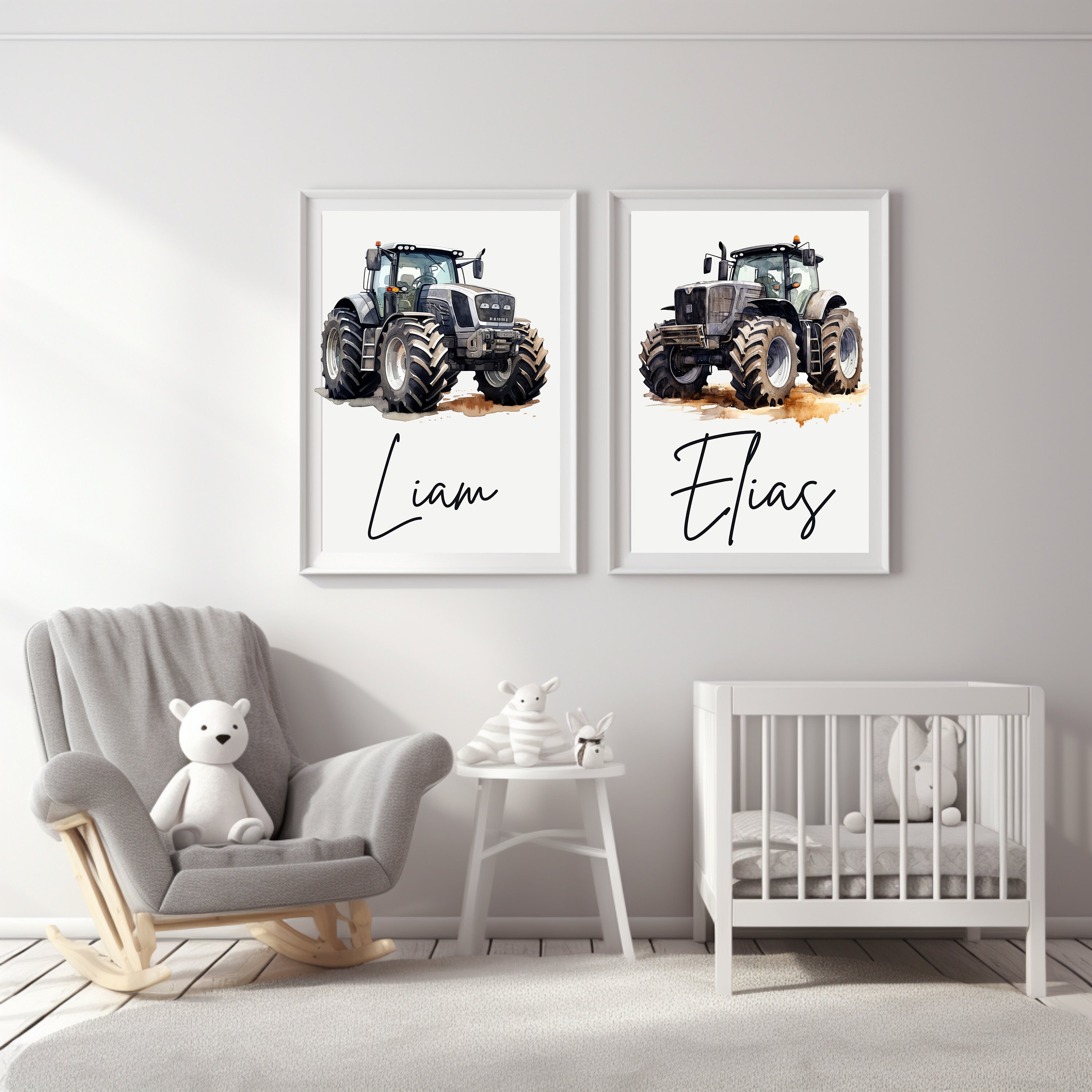 Watercolor Tractor Clipart, Farm Tractor Png, Farm Clipart, Watercolor ...