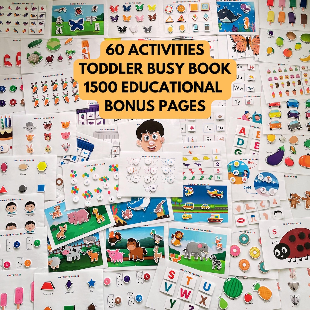 Busy Book Printable, Toddler Learning Binder, Toddler Busy Binder ...