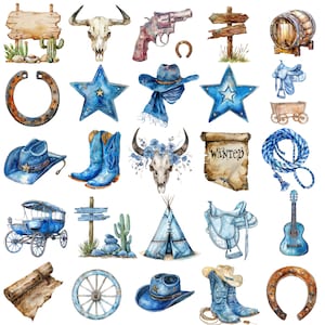 Watercolor Cute Cowboy Clipart, Baby Cowboy PNG, Wild West Clipart ...