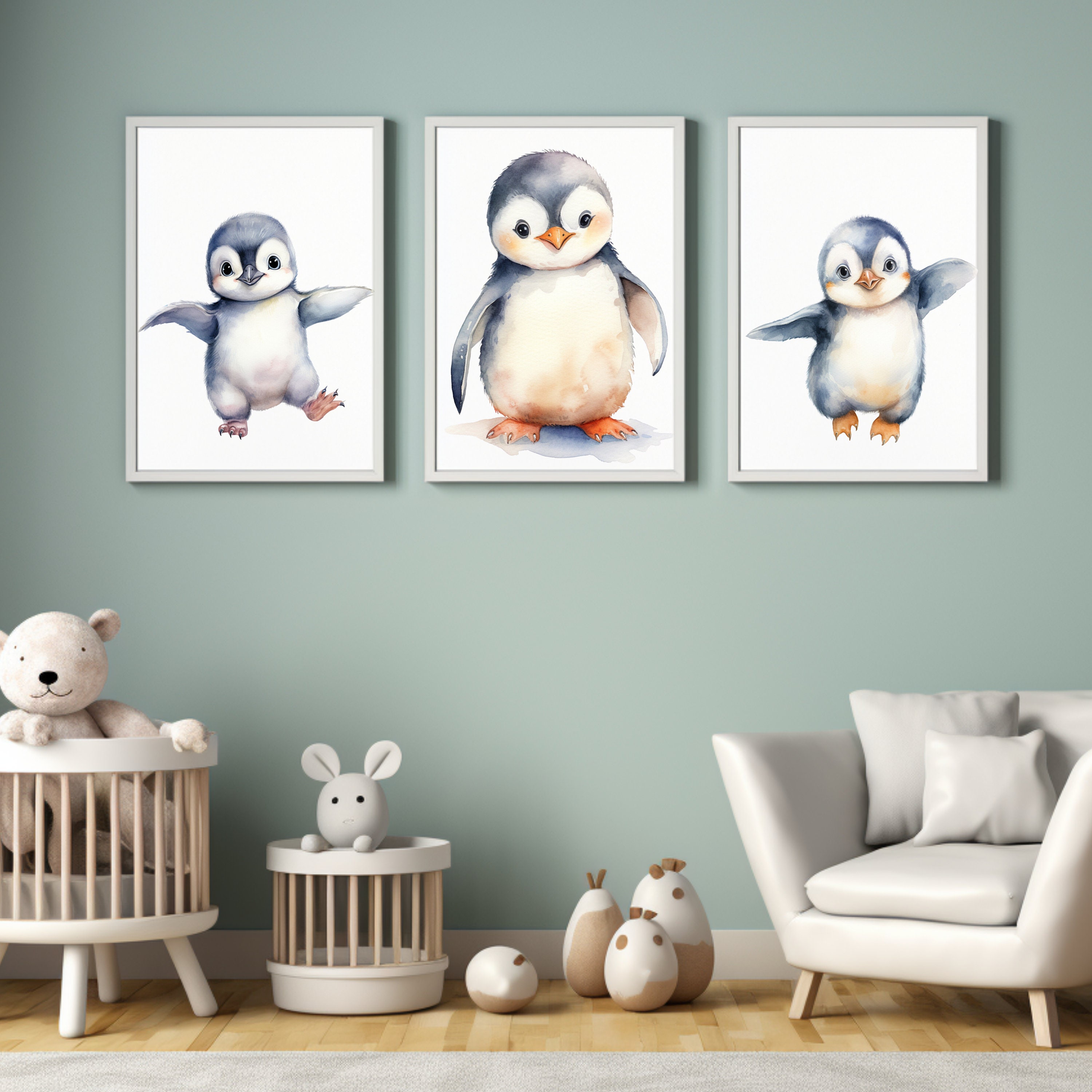 Watercolor Penguin Png, Baby Penguin Clipart, Watercolor Arctic Animals ...