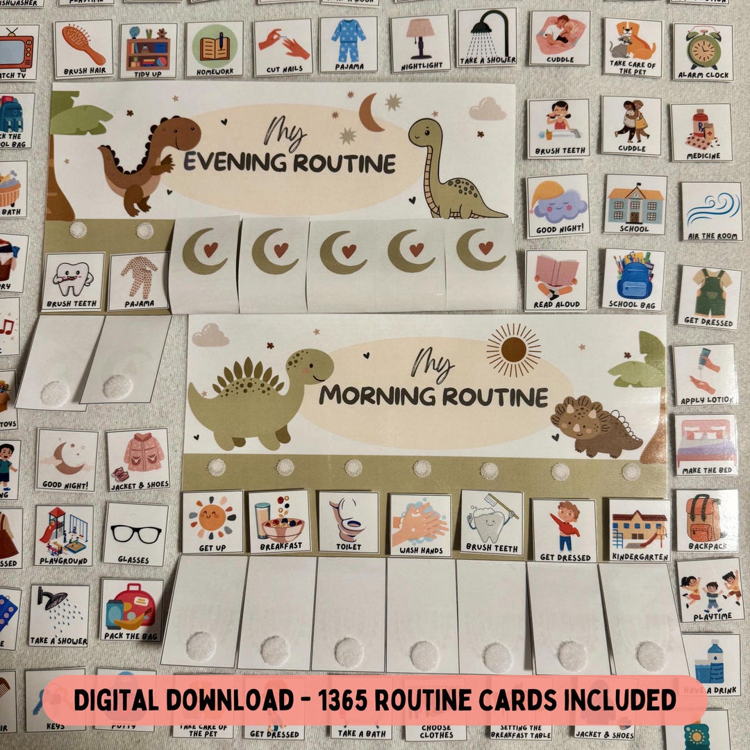 Kids Daily Responsibility Chore Chart With Pictures Printable, Children ...