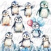 Watercolor Penguin Png, Baby Penguin Clipart, Watercolor Arctic Animals ...