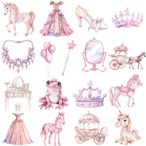 Watercolor Princess Clipart, Little Princess Clipart, Fairytale Clipart ...