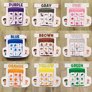 Color Matching Activities, Color Sorting Game, Toddler Busy Book ...