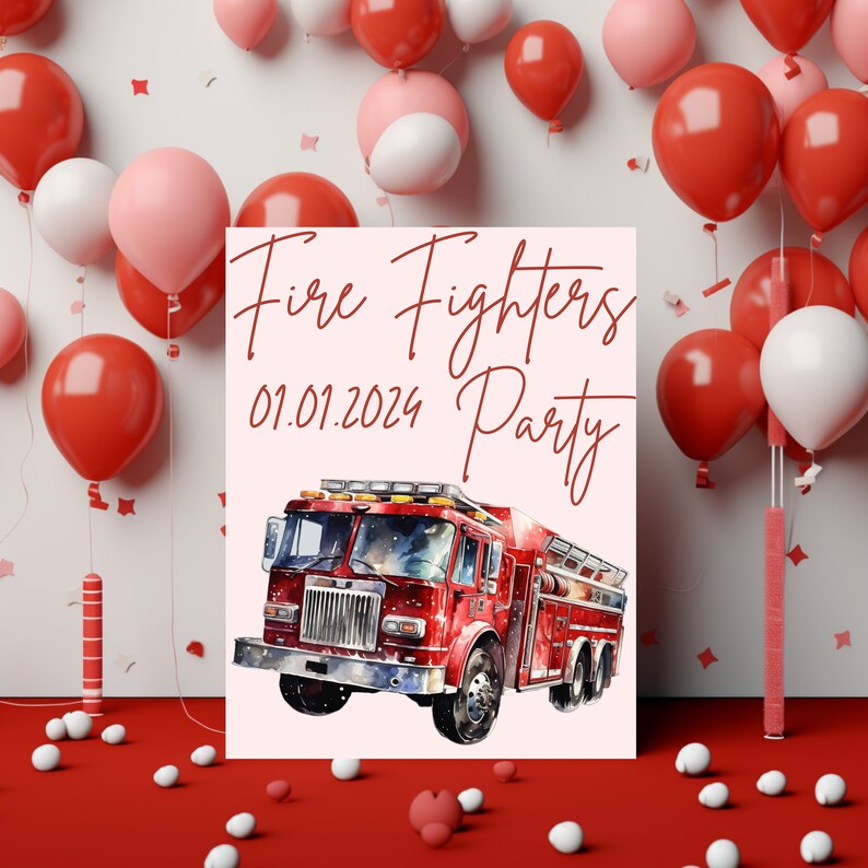 Watercolor Fire Truck Clipart, Fire Truck Png, Fire Truck Print, Boys ...