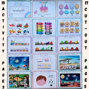 Printable Quiet Book for Toddler, Toddler Learning Binder, Toddler Busy ...