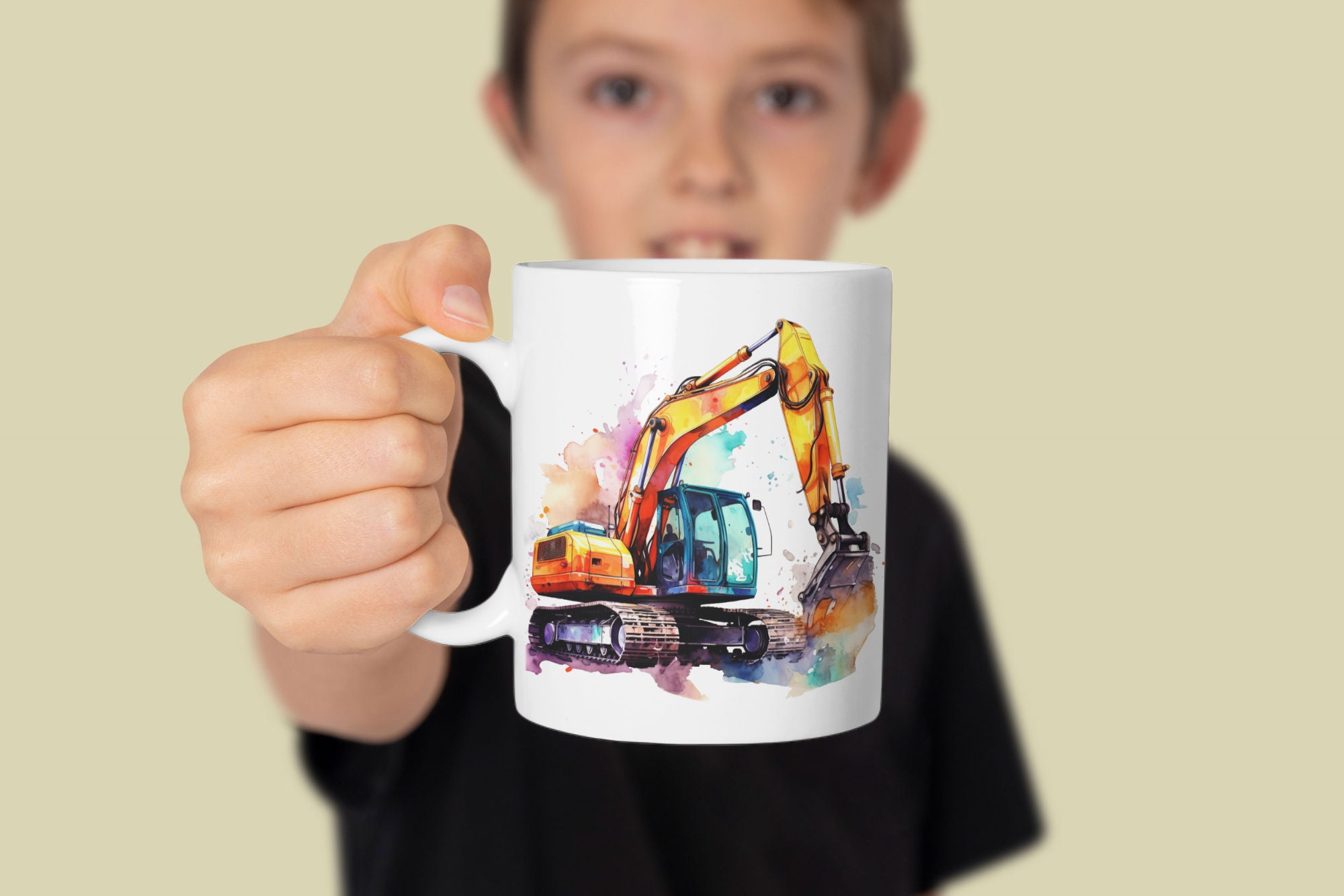 Watercolor Excavator Many Colors Excavator Png Digger - Etsy