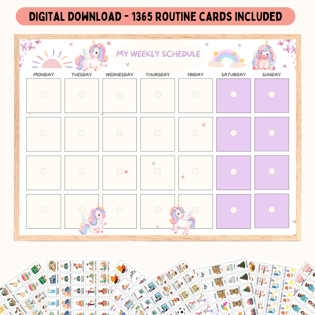 Kids Weekly Visual Schedule: Toddler Routine Chart (digital Download ...