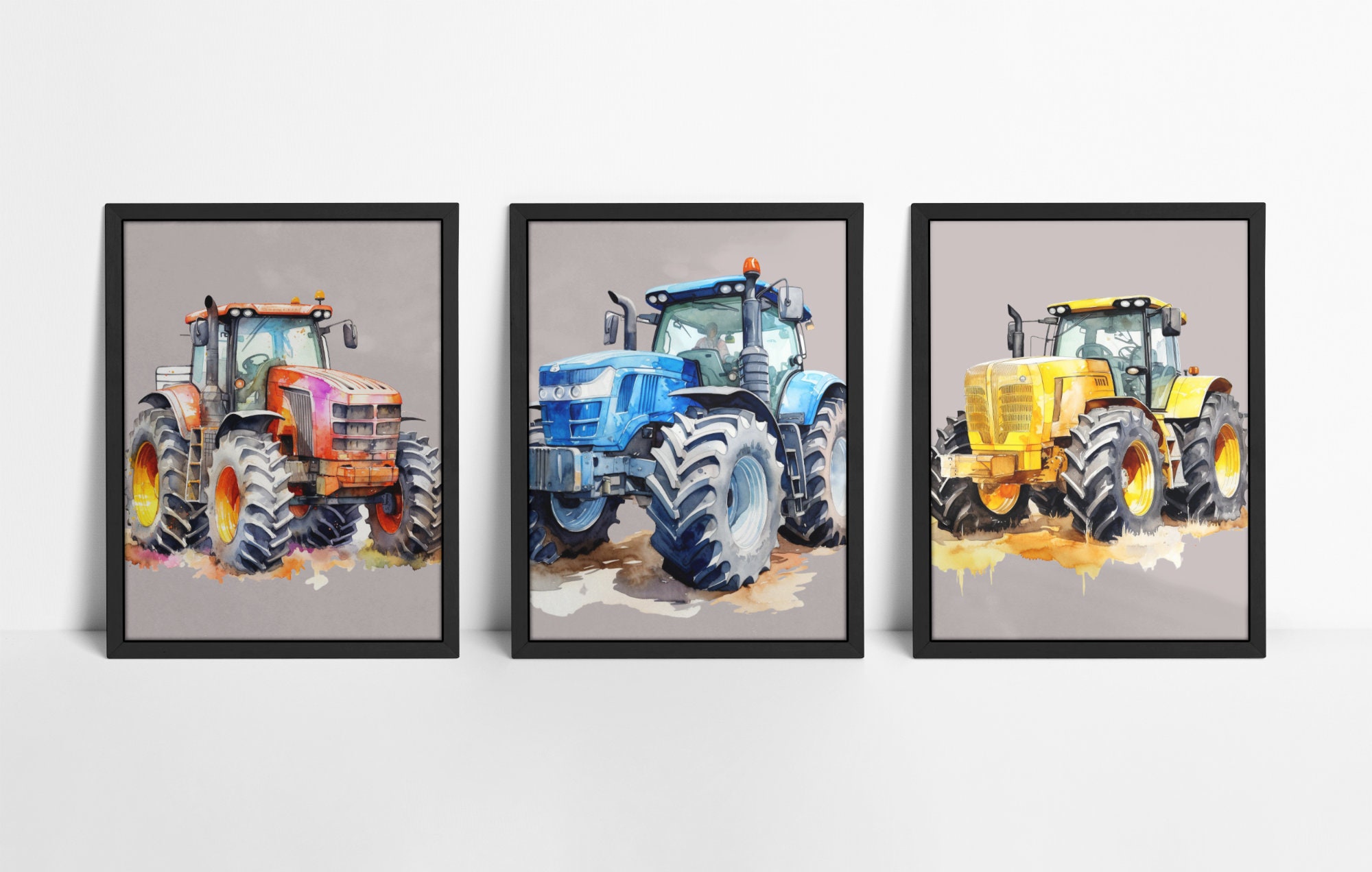 Watercolor Tractor Clipart Farm Tractor Png Farm Clipart - Etsy