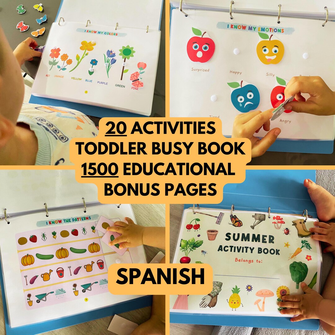 Spanish Busy Book Printable, Spanish Toddler Learning Binder, Spanish ...