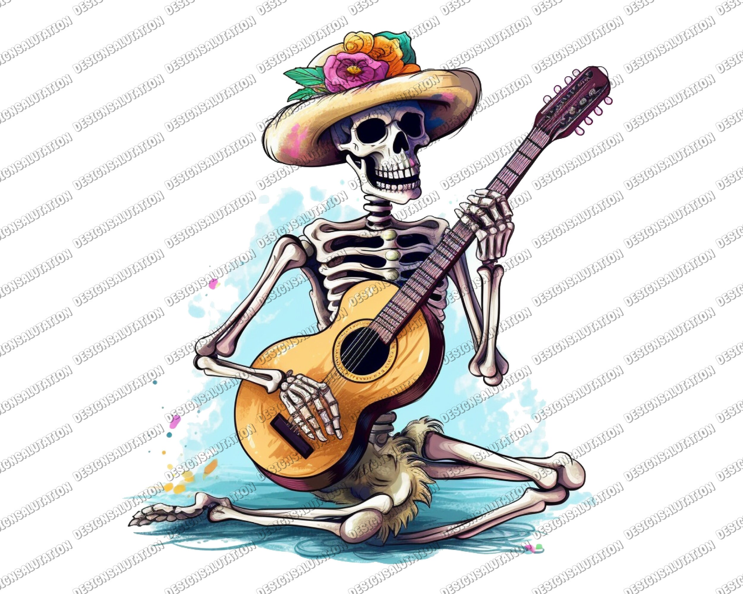 Rockstar Skeleton PNG Rockstar Portrait Skeleton - Etsy
