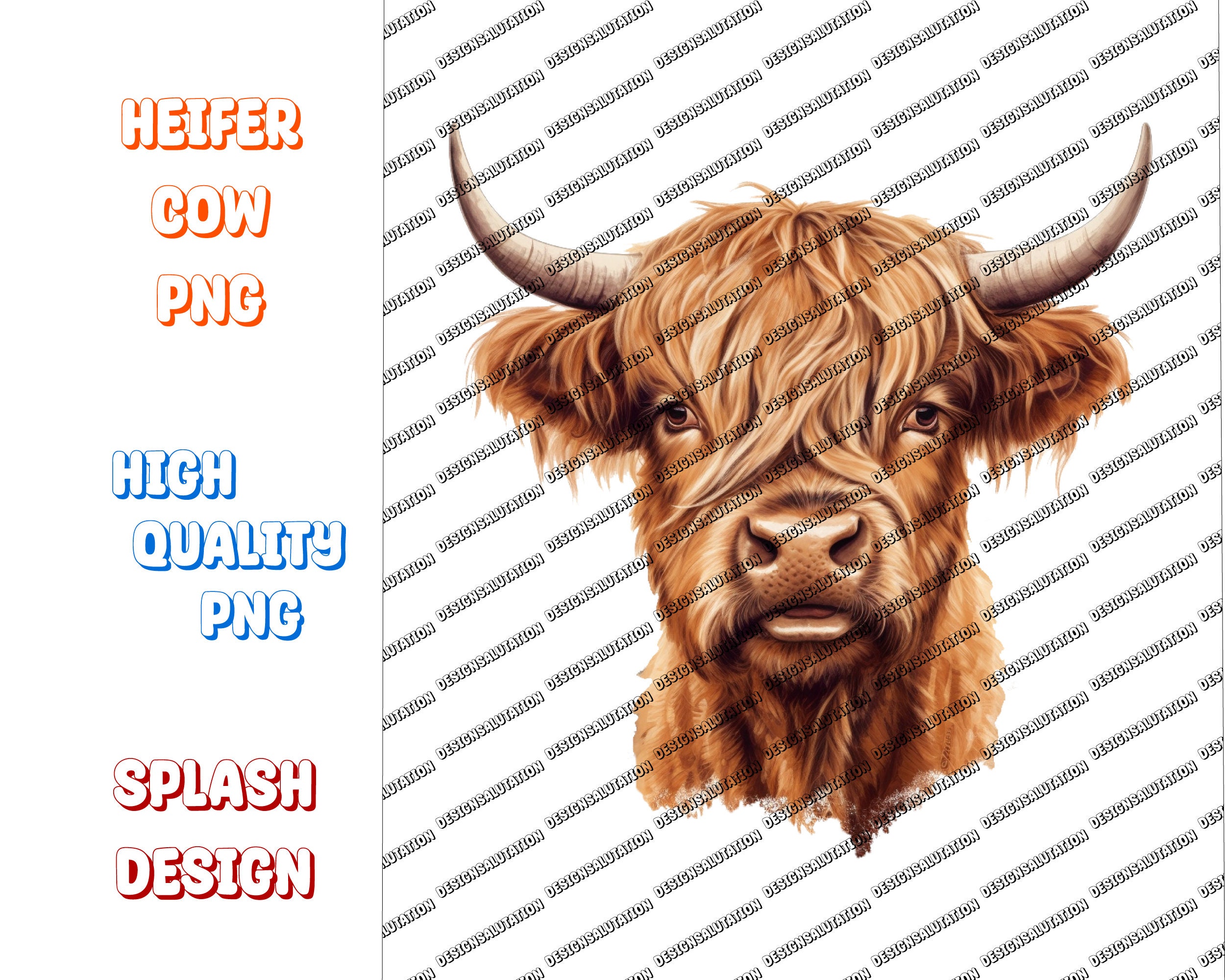 Heifer Cow PNG , Colorful Heifer Cow PNG, Heifer Cow , Portrait PNG ...