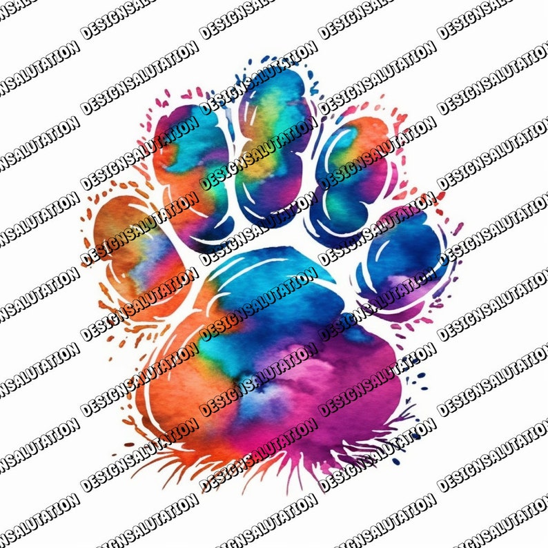 Dog Paw PNG Colorful Paw PNG Dog Paw Digital Download Dog - Etsy