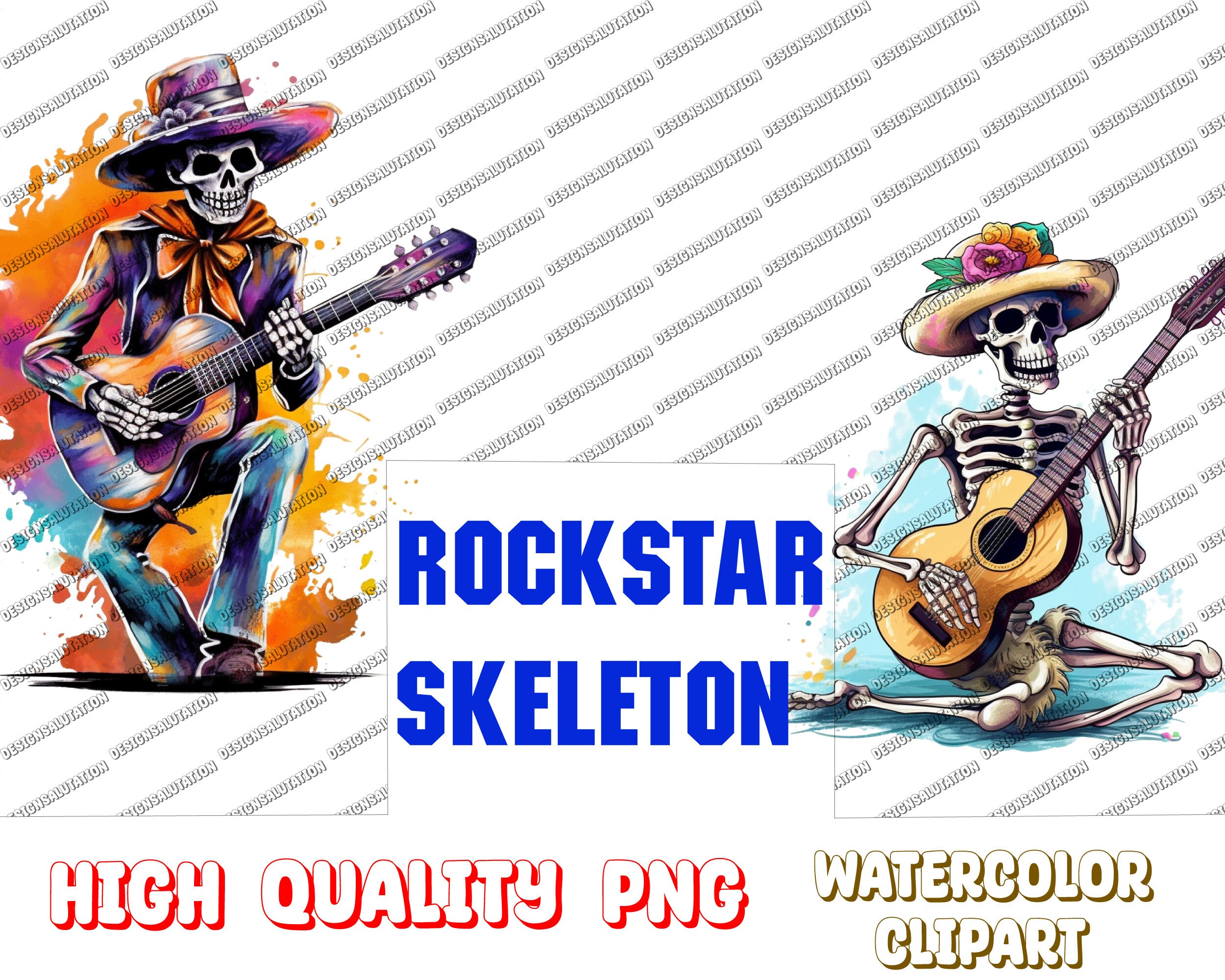 Rockstar Skeleton PNG Rockstar Portrait Skeleton - Etsy