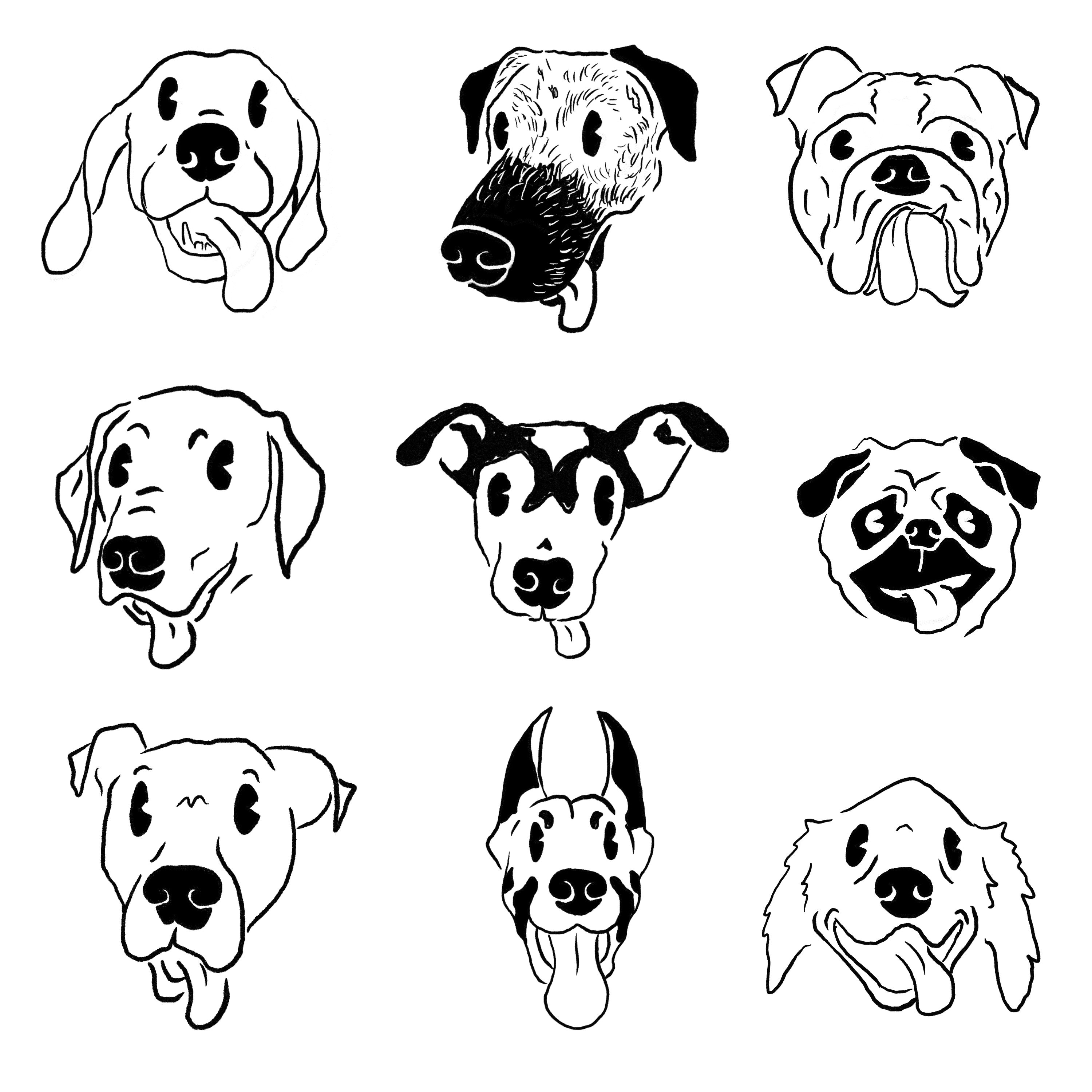 Custom Bad Cartoon Dog Portraits Digital And/or Physical Print ...