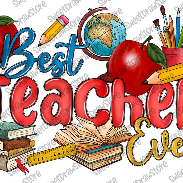 Best Teacher Ever Png - Etsy UK
