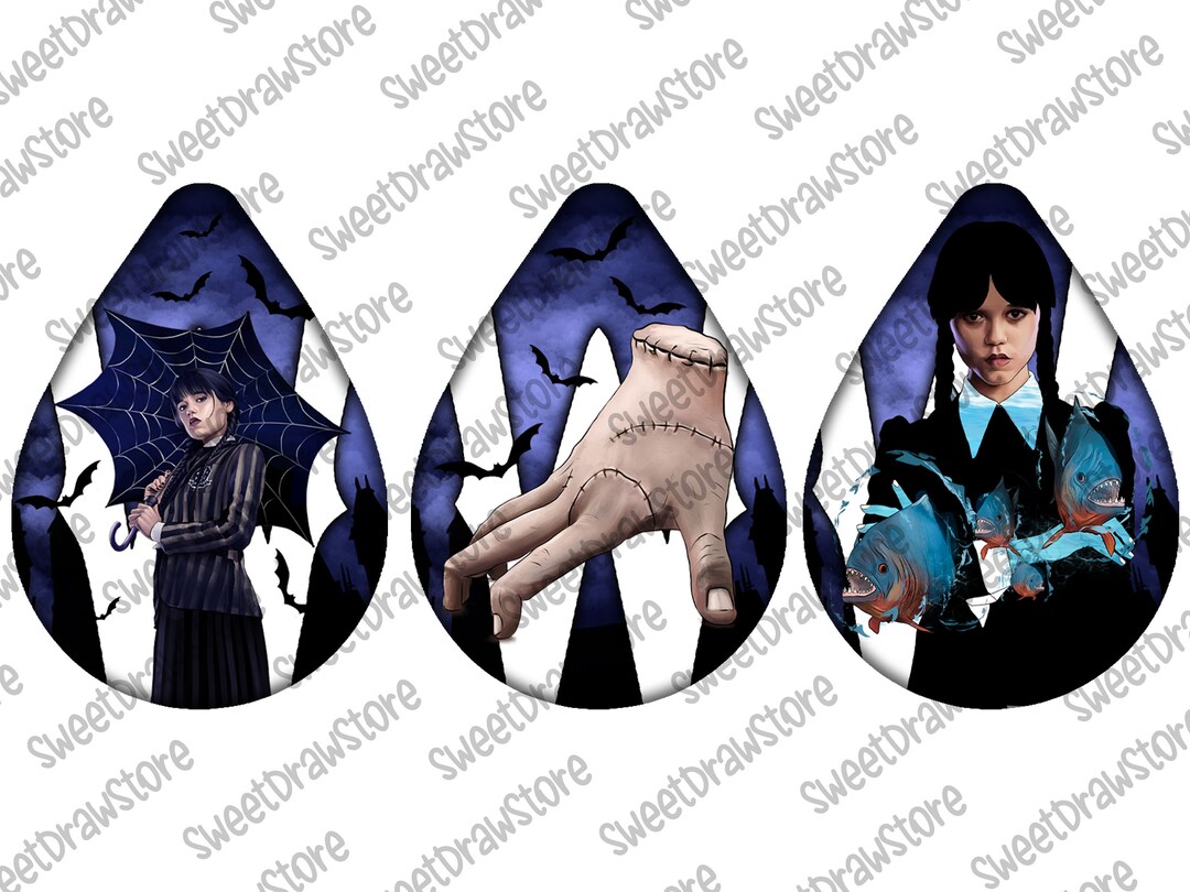 Wednesday Addams Earrings Pngearring Pngwednesday Png Thing - Etsy