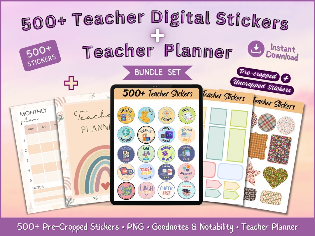 500 Teacher Digital Stickers Goodnotes & 2023 2024 Teacher - Etsy