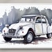 2CV Citroen French Car Original Drawing Watercolors Printable Art High ...