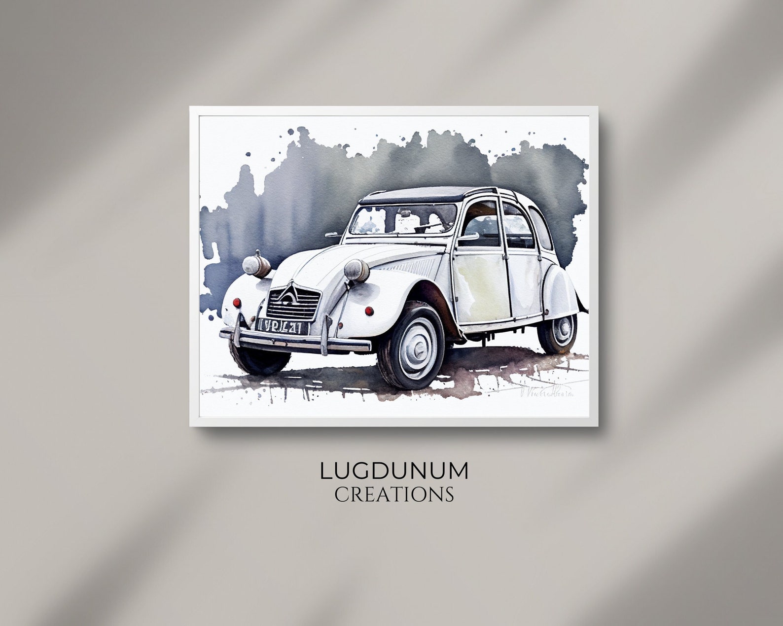 2CV Citroen French Car Original Drawing Watercolors Printable Art High ...