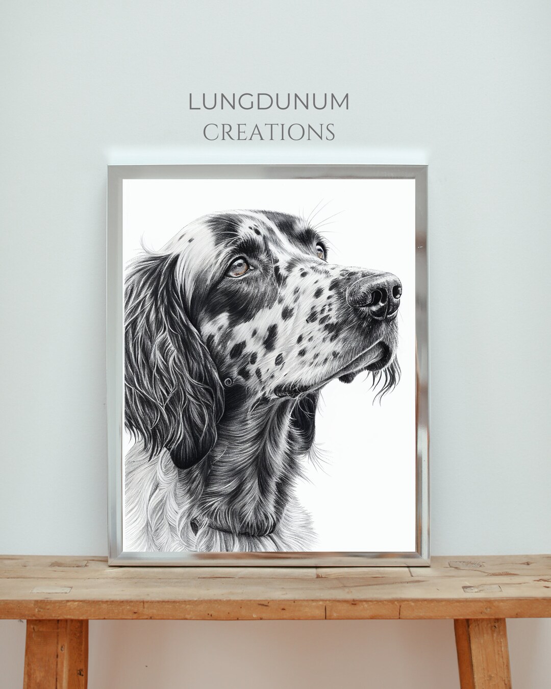 English Setter Original Digital Drawing Printable Art High Quality min ...