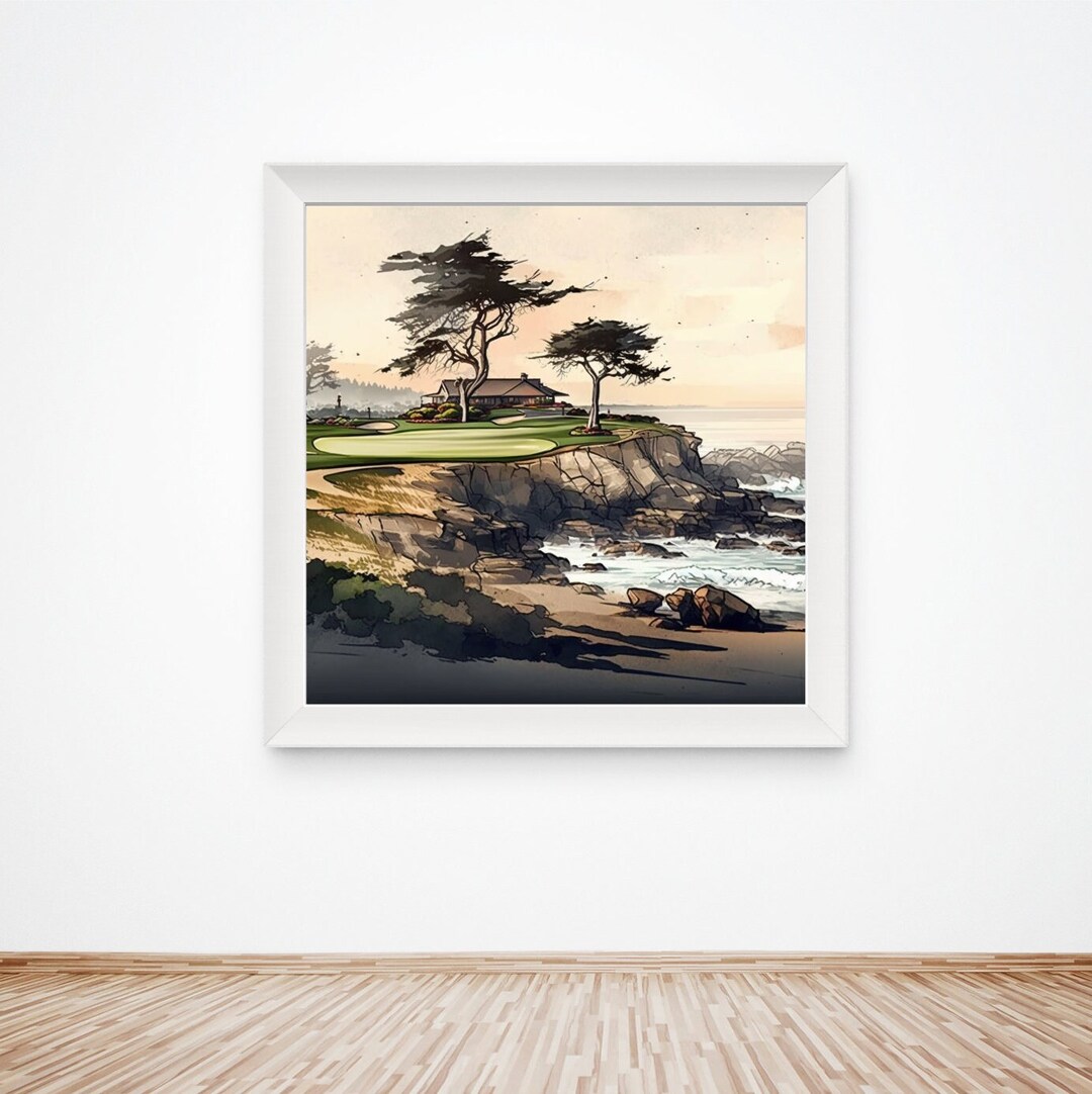 Pebble Beach Golf Links Course Print | Golf Wall Art | Golf Poster ...