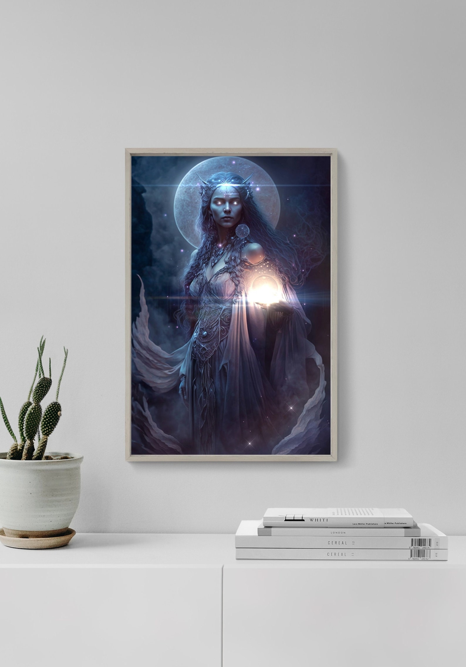 Selene Moon Goddess Art Print, Witchcore Mythology (digital Download ...