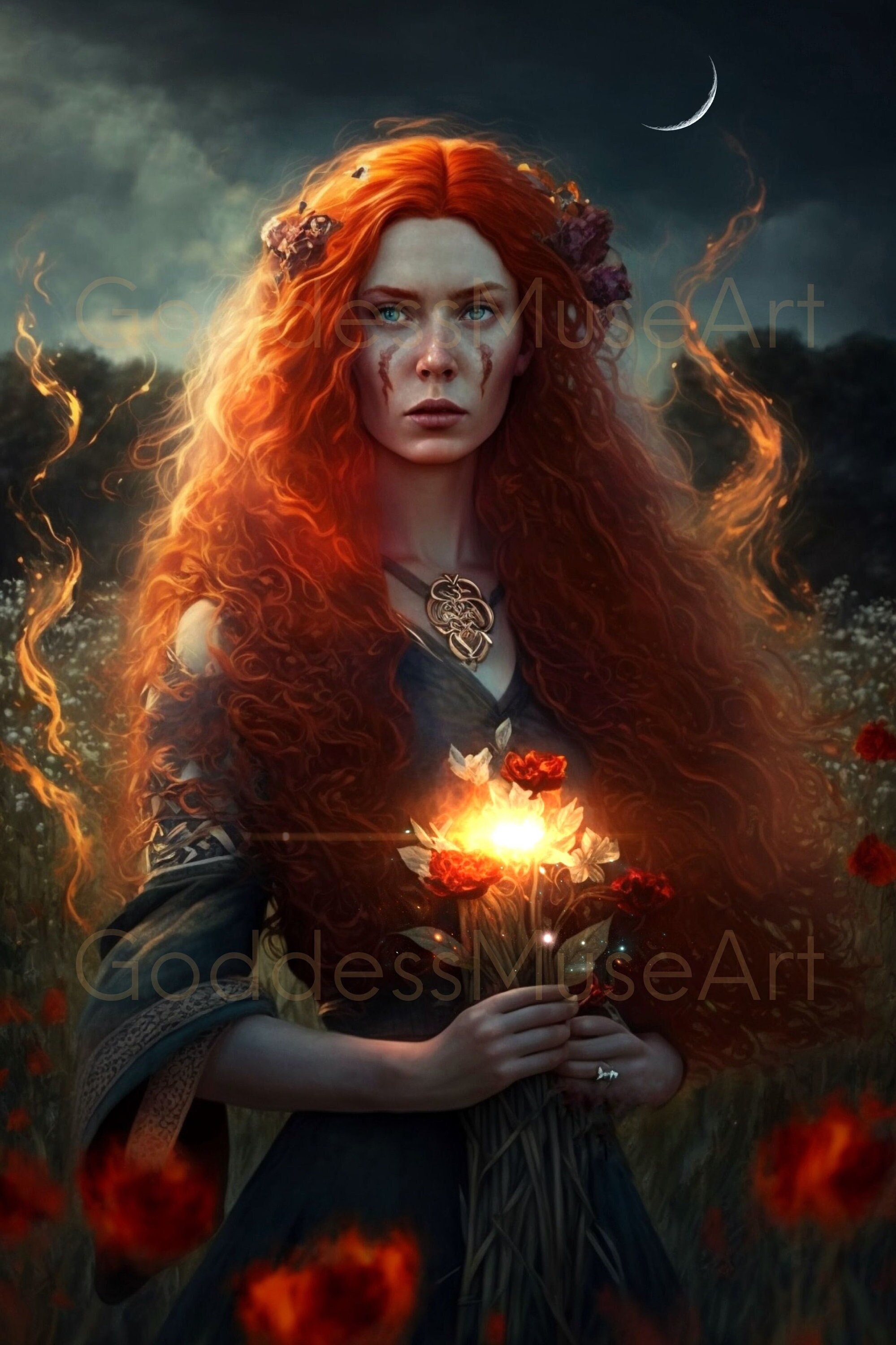 Brigid, Celtic Goddess of Wisdom and Poetry Art Digital Download Print ...