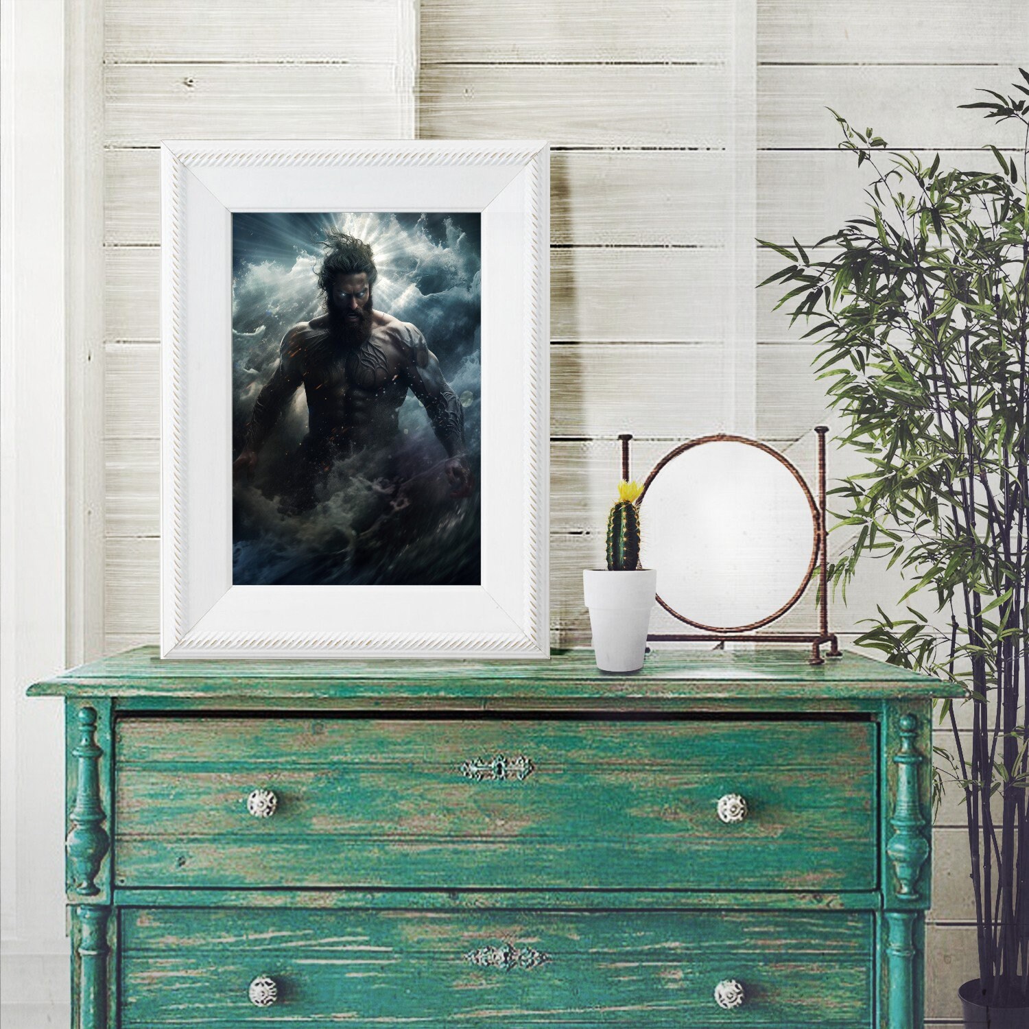 Poseidon Digital Download, Wall Art Greek God of Sea, Ocean Water Deity ...