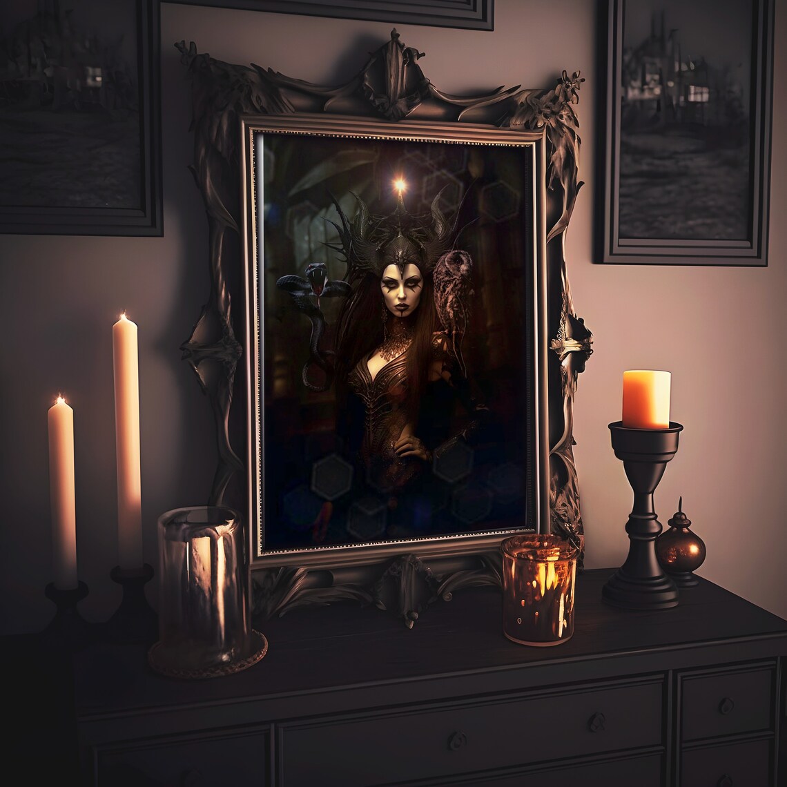 Lilith Art Digital Download, Gothic Demon Goddess Print, Witch Dark ...