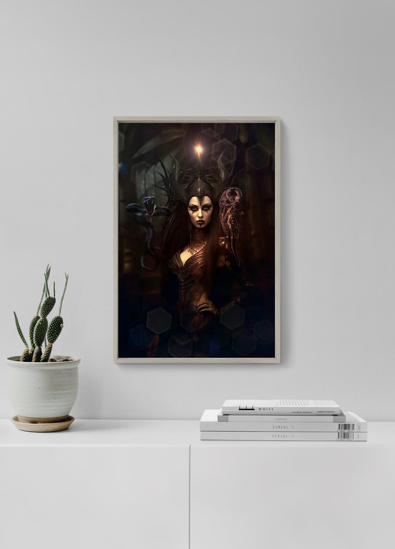 Lilith Art Digital Download, Gothic Demon Goddess Print, Witch Dark ...