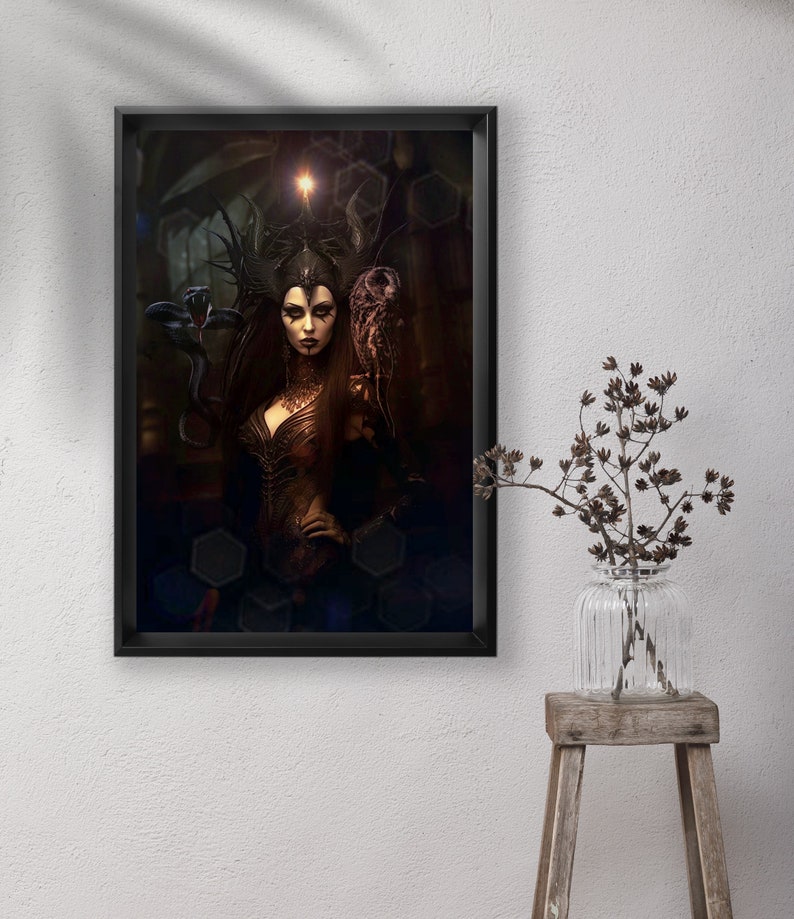 Lilith Art Digital Download, Gothic Demon Goddess Print, Witch Dark ...