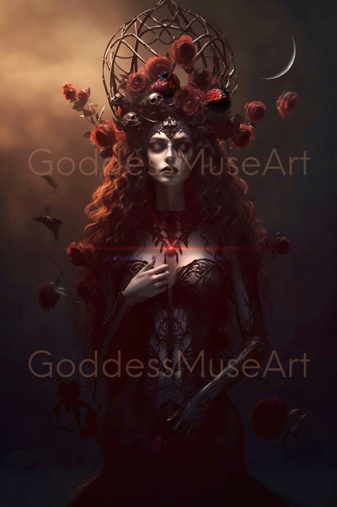 Persephone Art Digital Download, Greek Goddess Mythology Print Queen ...