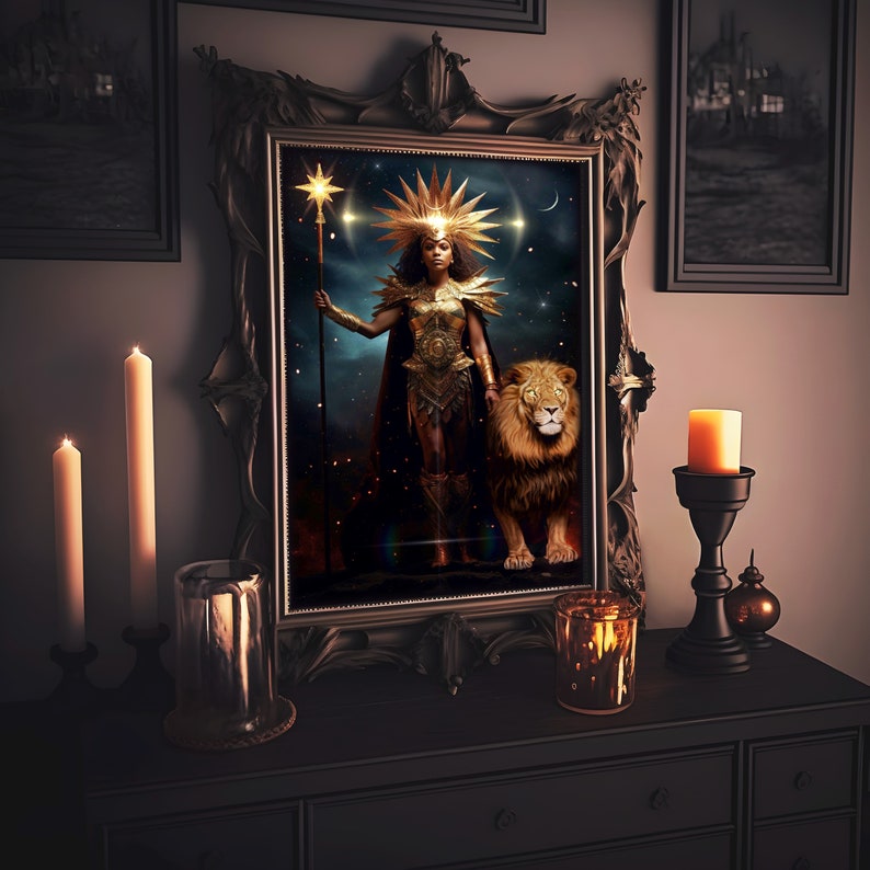 Inanna Goddess Art Print, Ishtar, Mesopotamian Sumerian Deity (digital ...