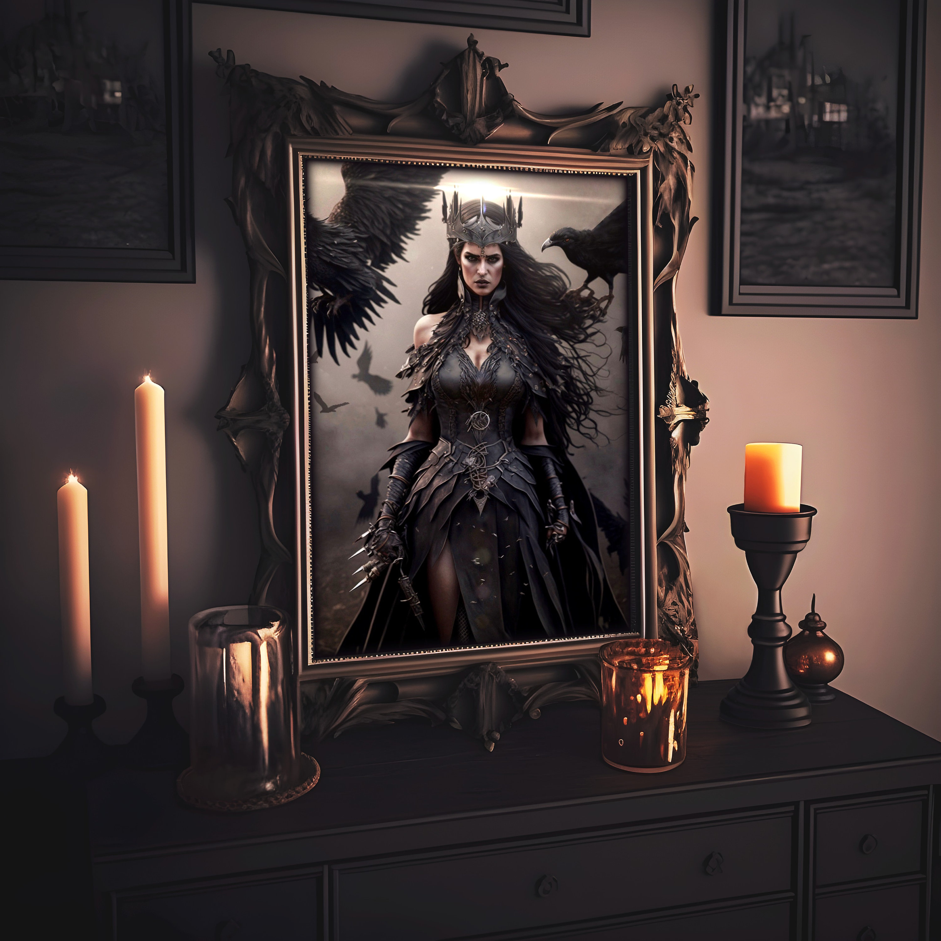 The Morrigan Art Digital Download Irish Goddess Print Crows - Etsy