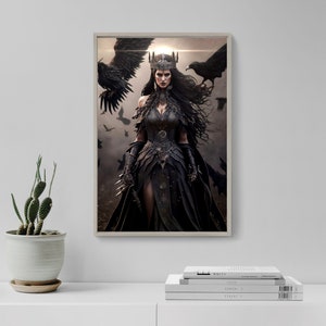 The Morrigan Art Digital Download, Irish Goddess Print Crows Witch Dark ...