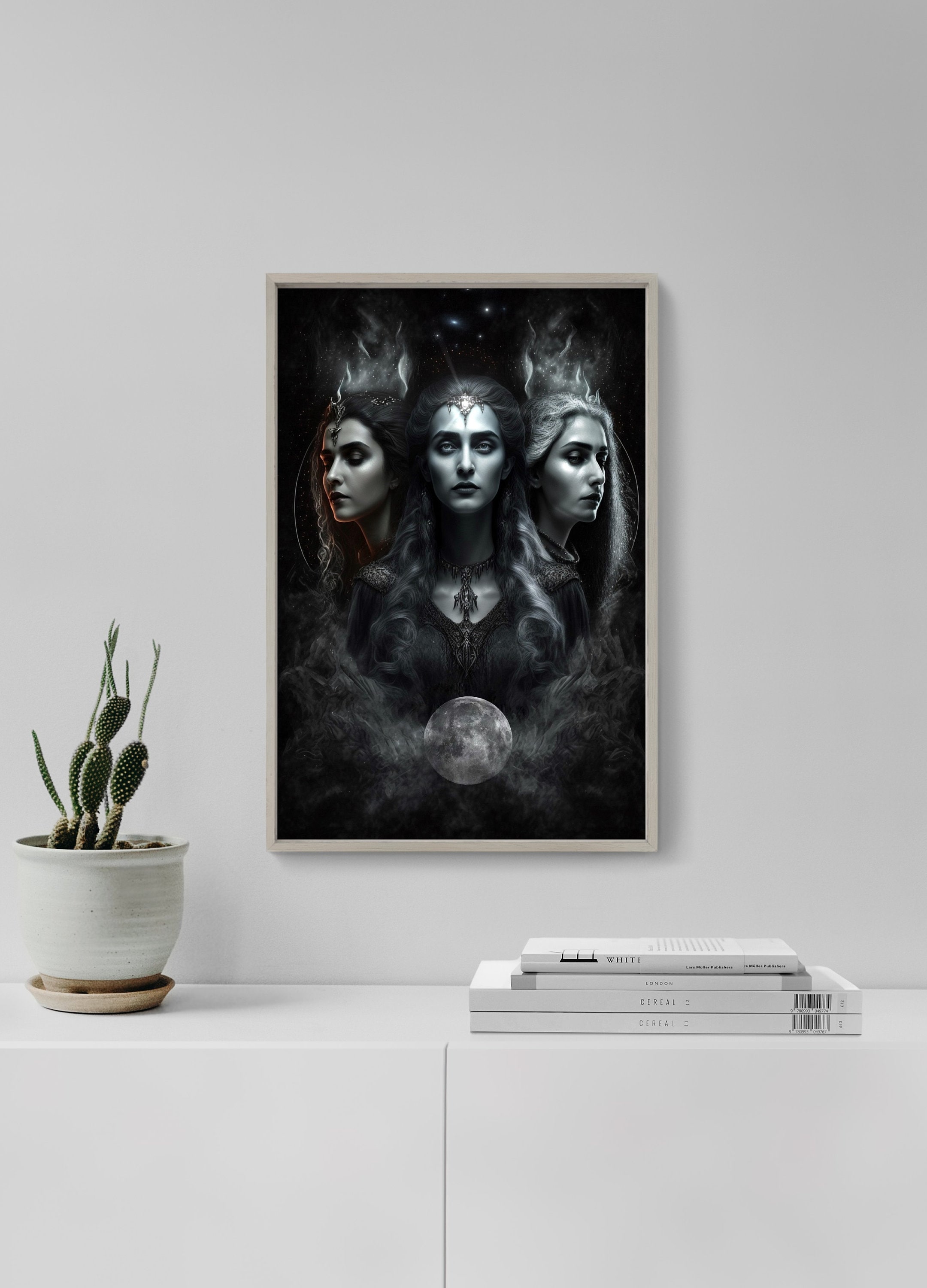Hecate Art Digital Download, Triple Goddess Greek Print Full Moon Witch ...