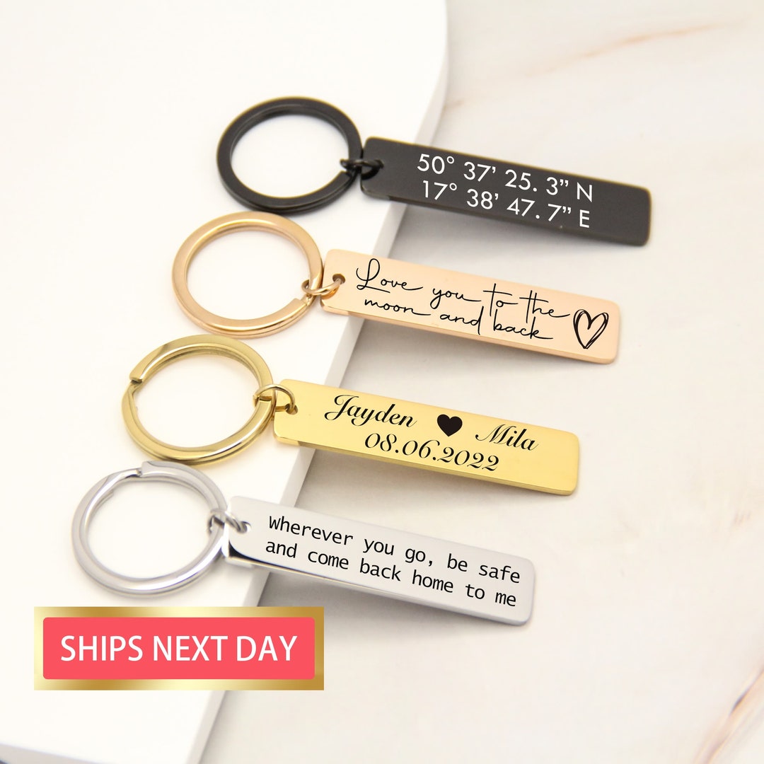 Custom Keychain Personalized Engraved Keychain Engraved Key Fob Key ...