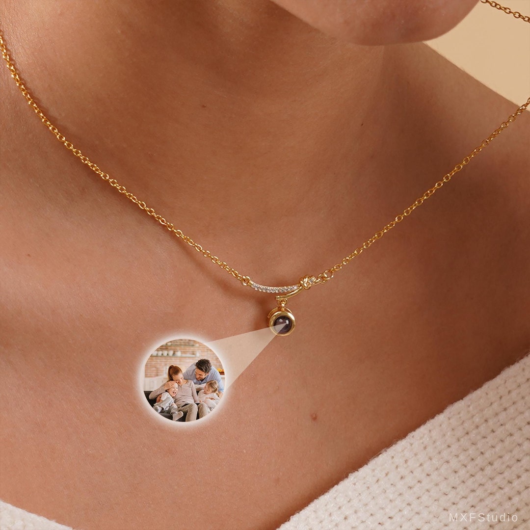 Projection Photo Necklace, Custom Projection Jewelry for Women ...