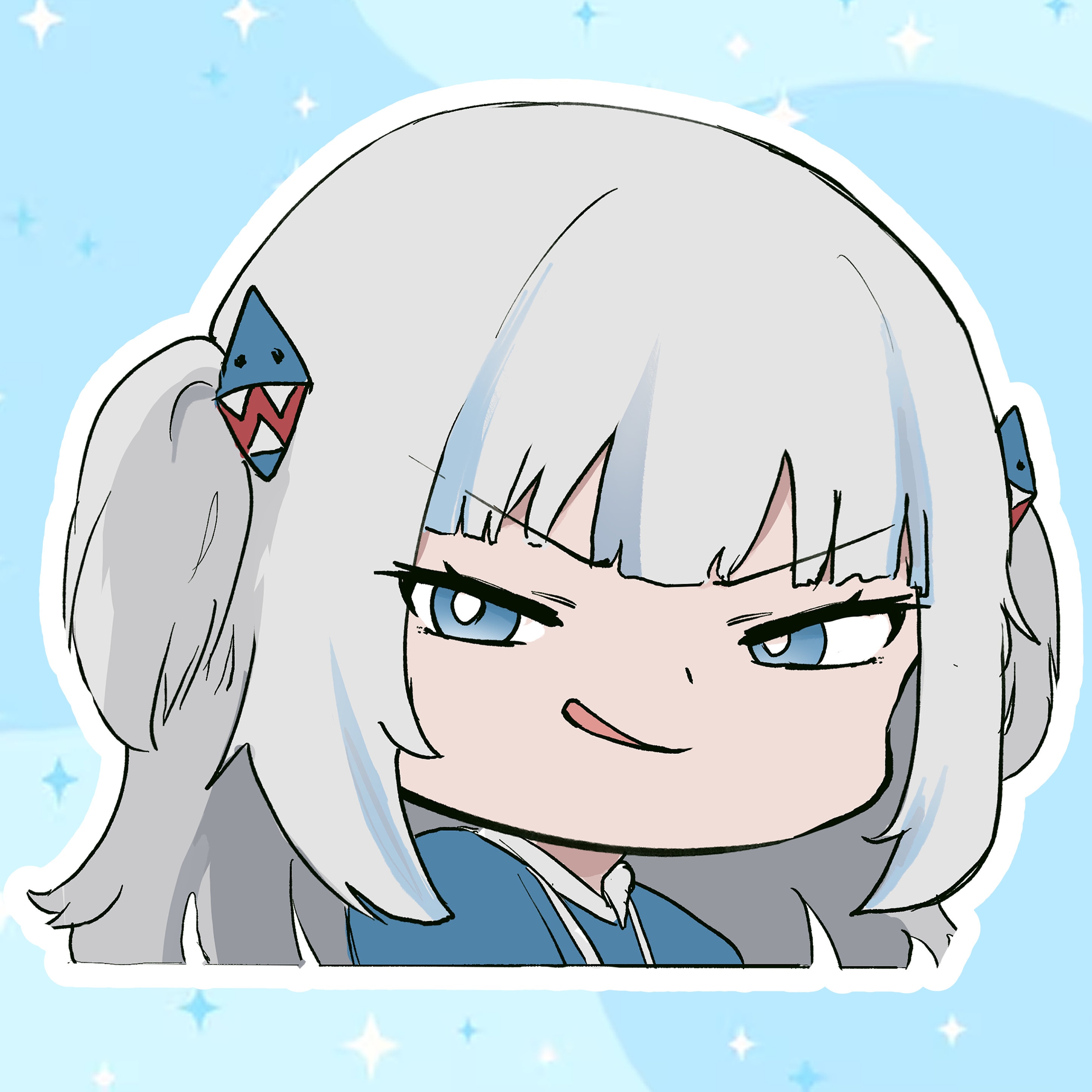 Gawr Gura Collection 1 Waterproof Sticker X6 Original Creator Wawamachi ...