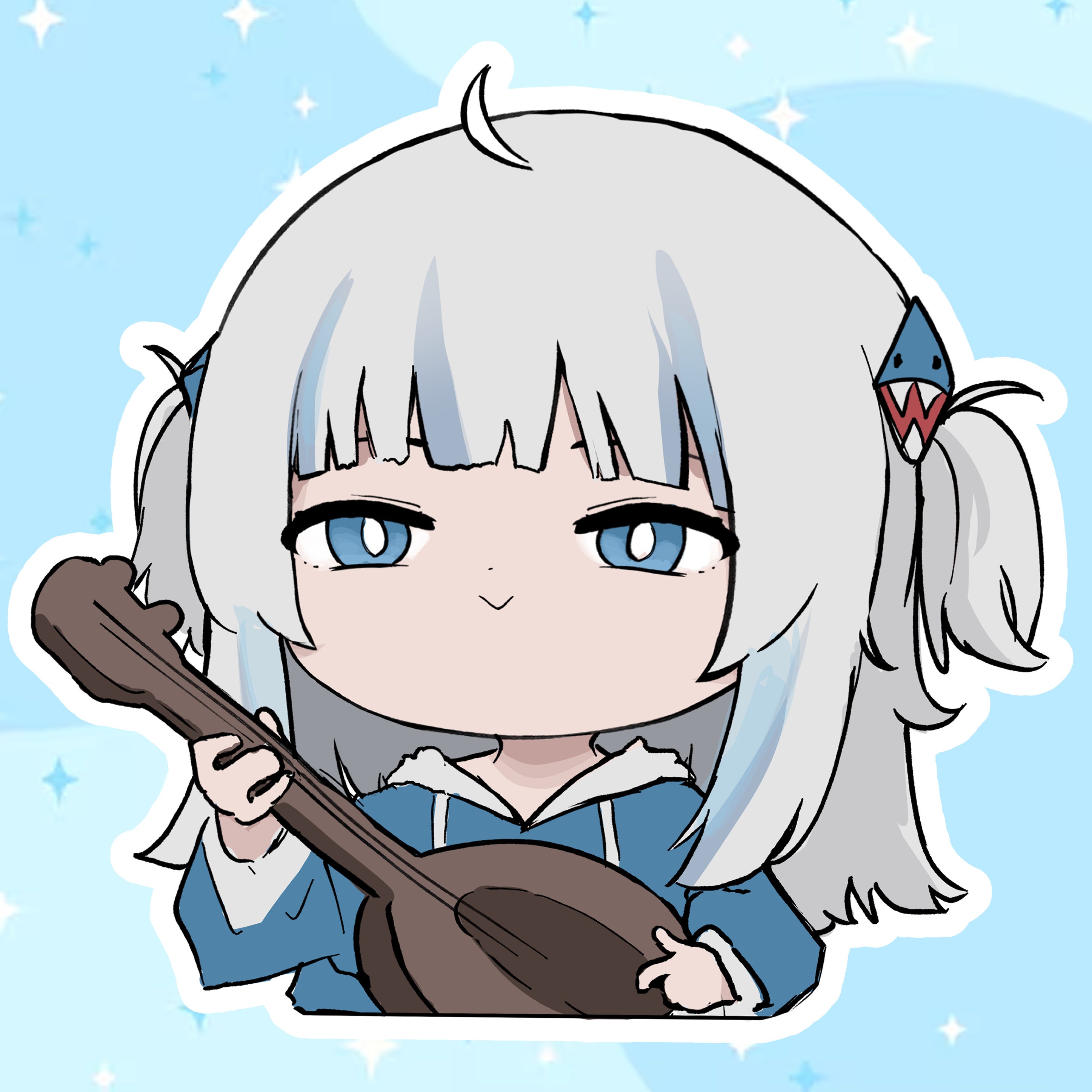 Gawr Gura Collection 1 Waterproof Sticker X6 Original Creator Wawamachi ...