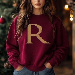 Custom Weasley "sweater" Sweatshirt, Personalized HP Christmas Sweater ...