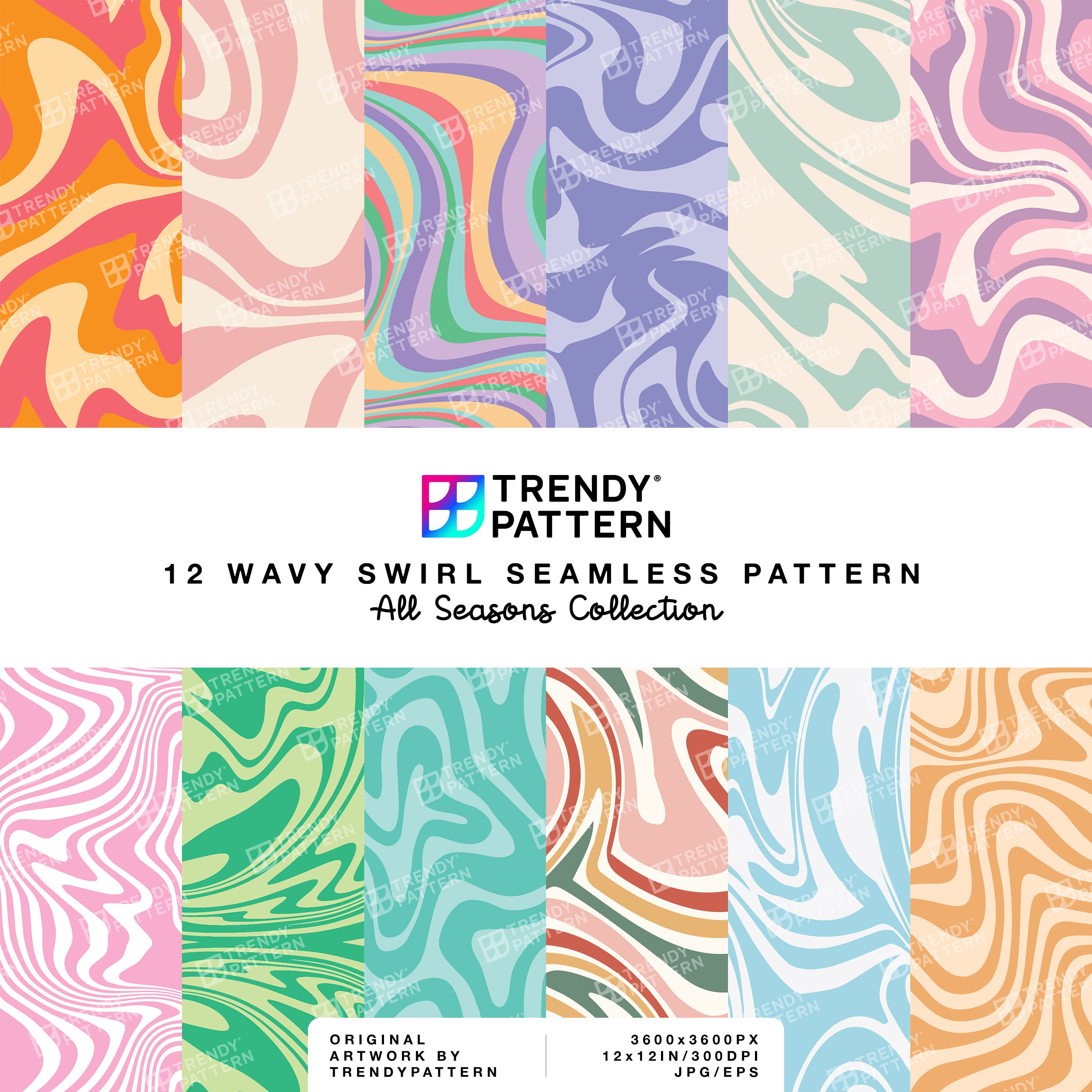 Retro Wavy Seamless Pattern, Retro Groovy Pattern, Swirl Pattern, Retro ...