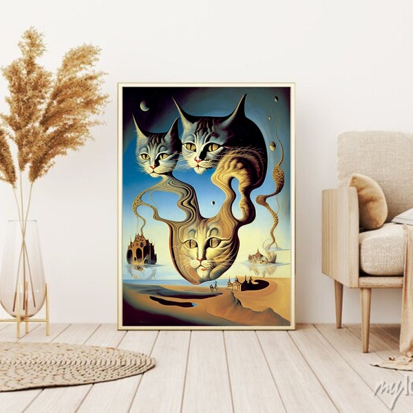 Dali Cat Art - Etsy